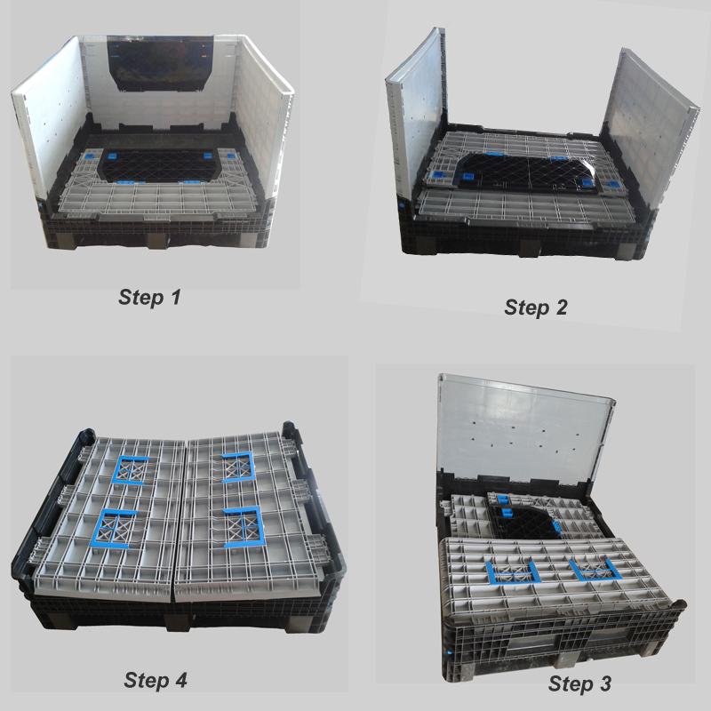 Foldable Pallet Container Plastic Pallet Box with Lid - Buy Foldable ...