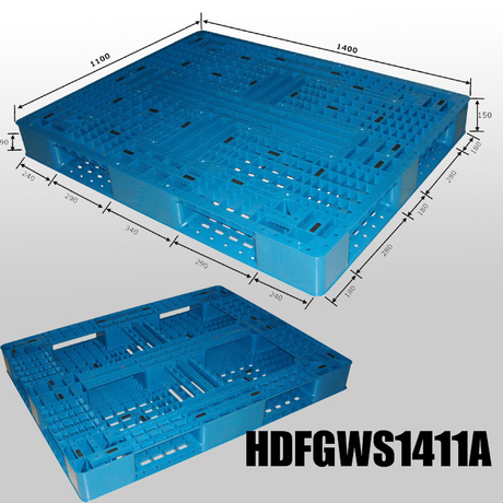 Stackable full perimeter plastic pallet L1400*W1100*H150 - Buy plastic ...