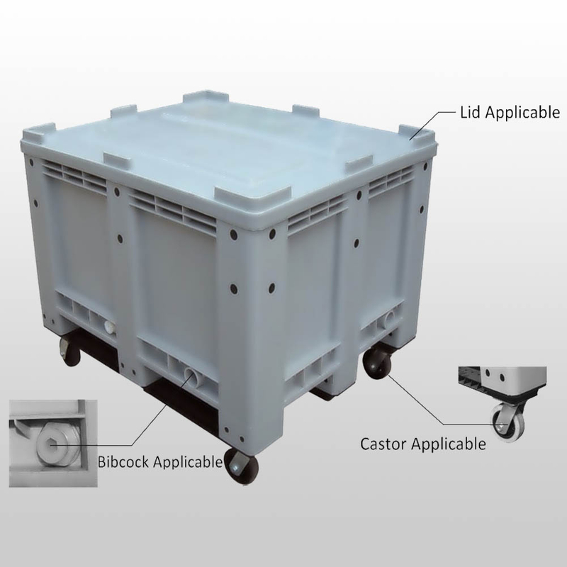 Plastic Pallet Bulk Container with Lid and Wheels - Buy Plastic Bulk ...