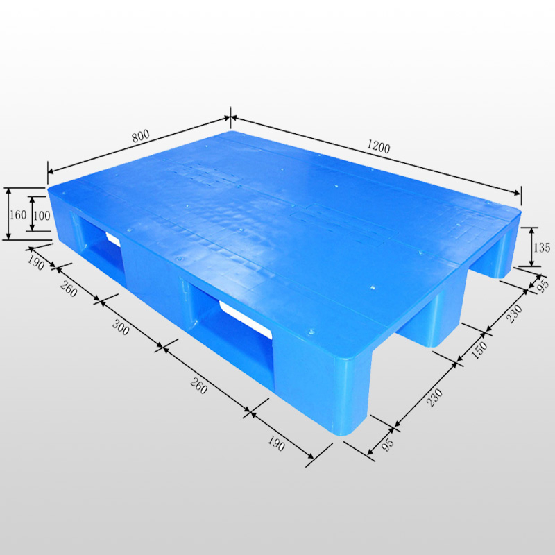 1200*800 Three Runners Closed Deck Blue Heavy Duty Plastic Pallets ...
