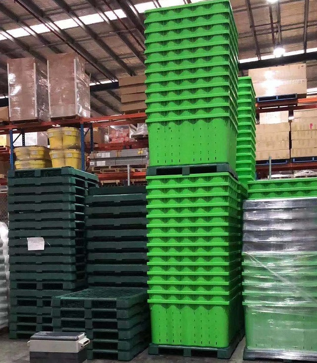 Hygienic Self-lock Rackable Stackable Nestable Plastic Pallet Bulk ...