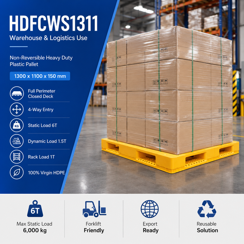 HDFCWS1311 Full Perimeter Solid Top Plastic Pallet | Huading