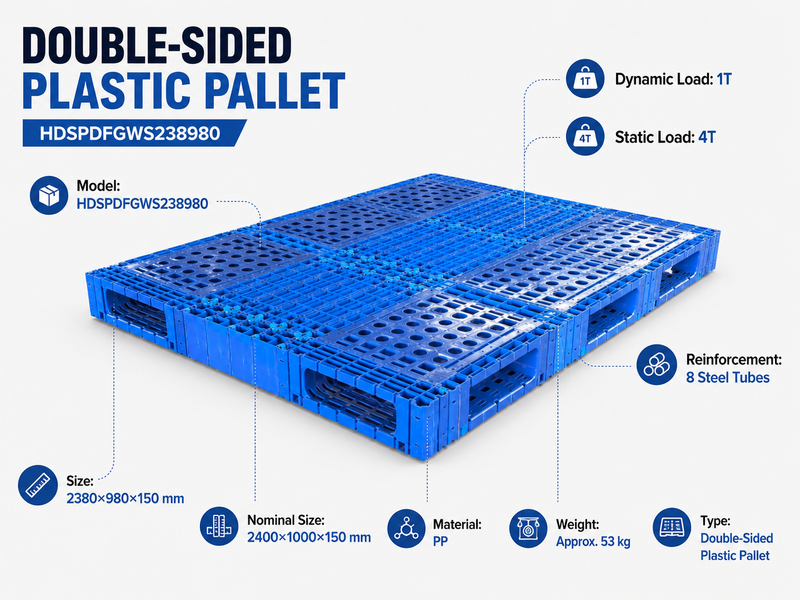 2380x980x150 mm Modular Plastic Pallet | Huading